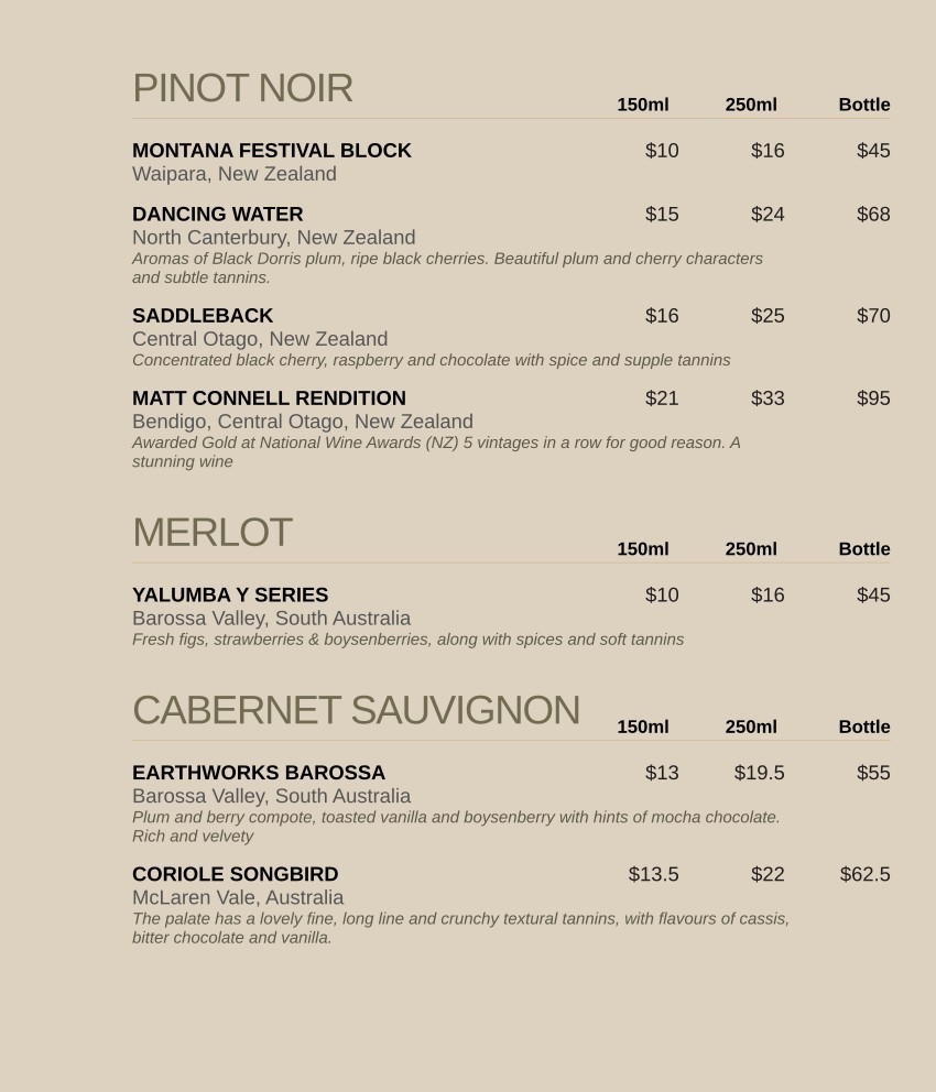 Read our Extensive Wine Menu Before you Visit | The Barrel Room