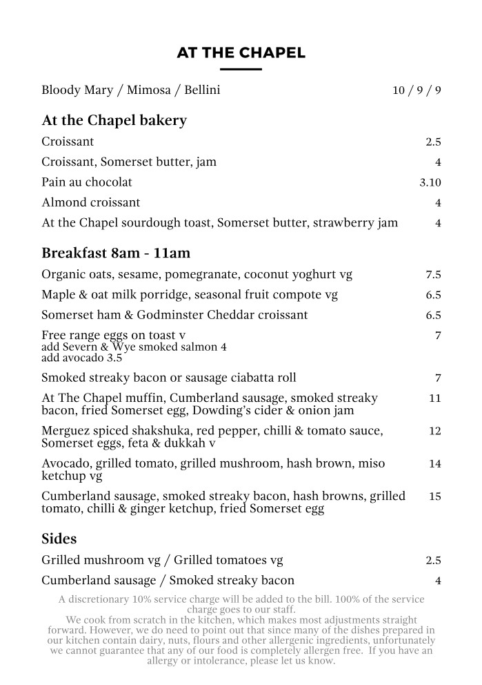 Breakfast Menu
