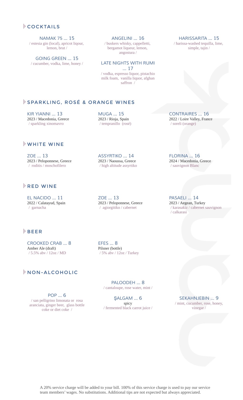 Namak Restaurant D.C. – a fresh perspective on med-chique casual dining